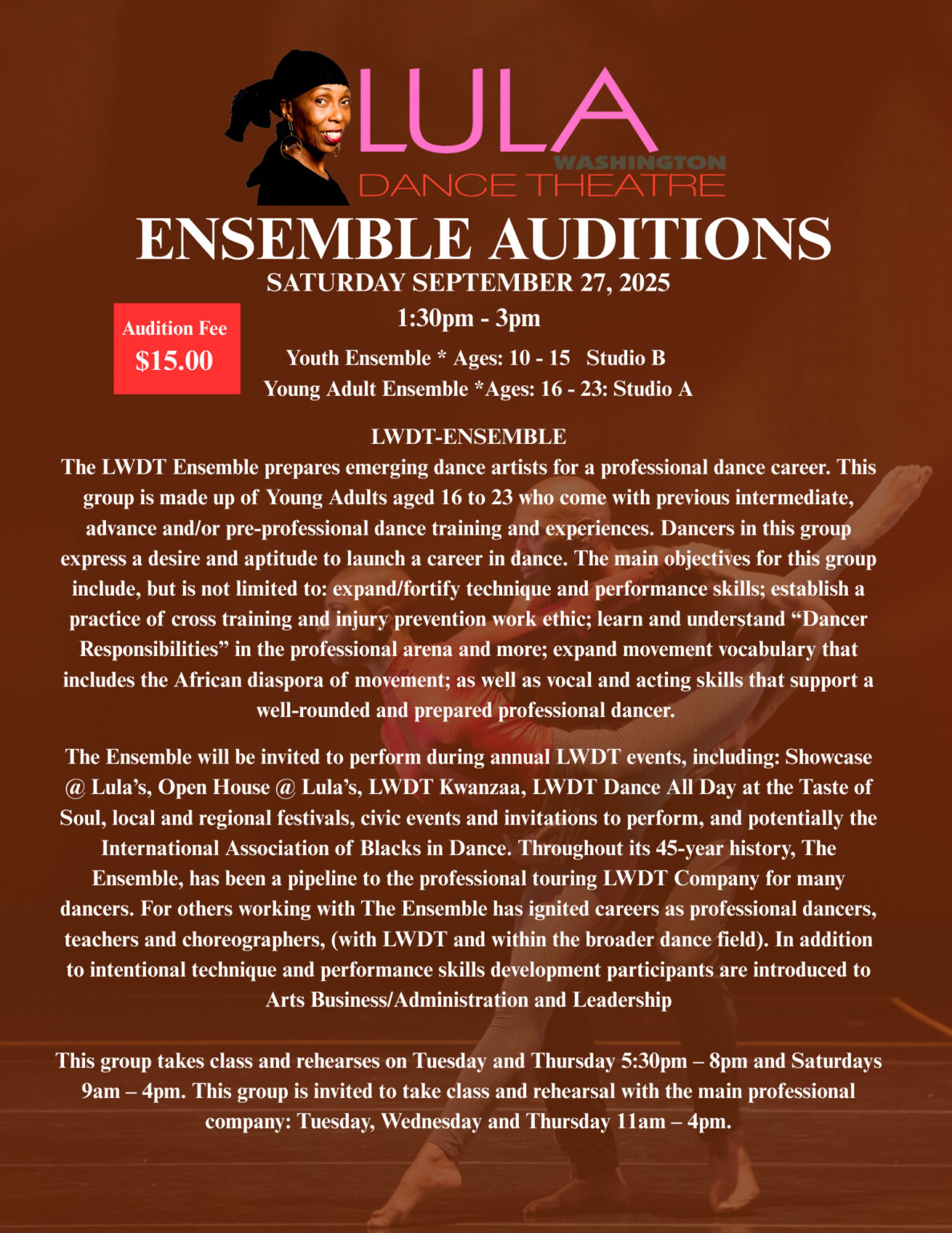 Auditions – Lula Washington Dance Theatre